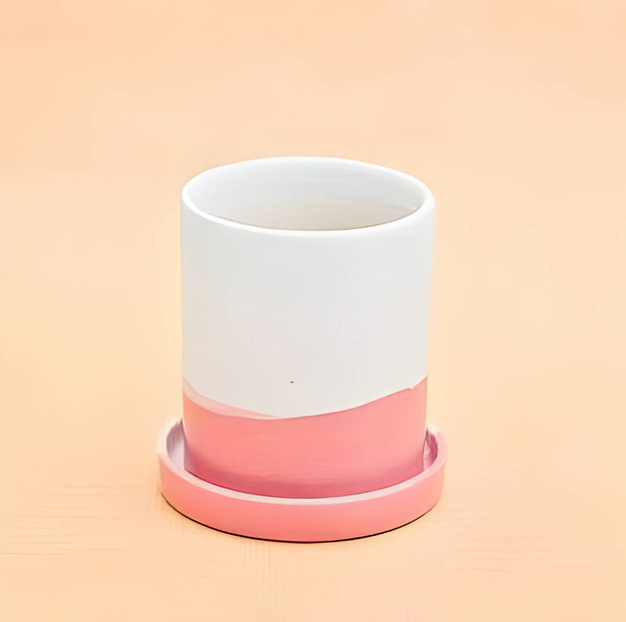 Cylindrical Egg Shape Ceramic Pot with Tray — Plant N Pots