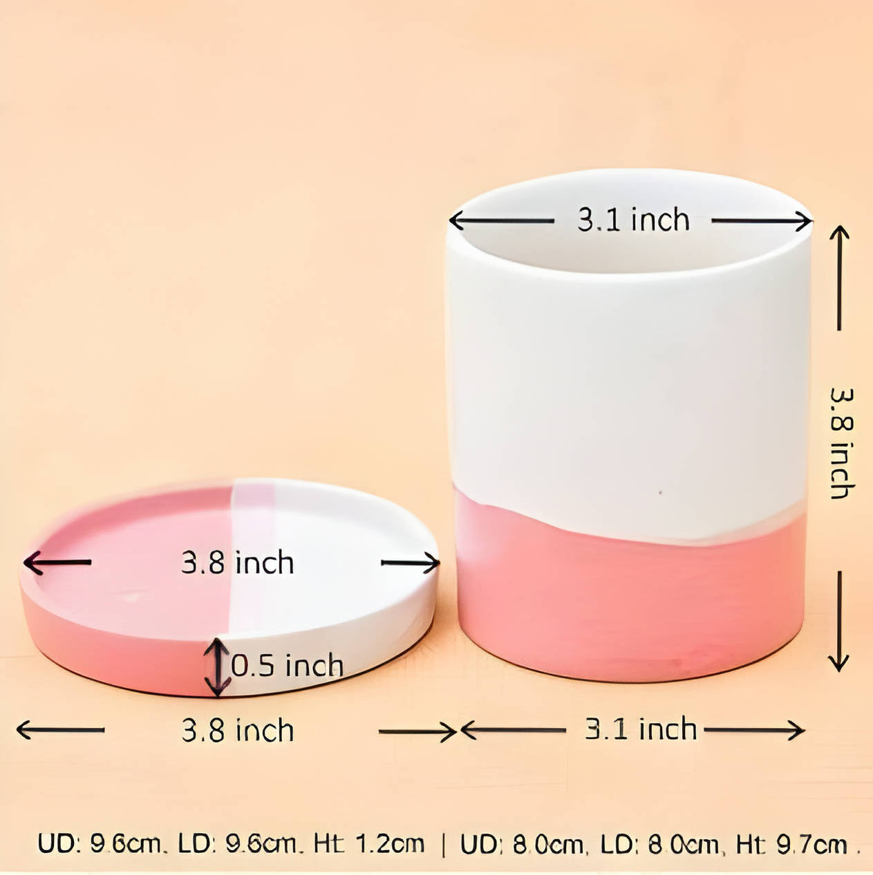 Cylindrical Egg Shape Ceramic Pot with Tray — Plant N Pots