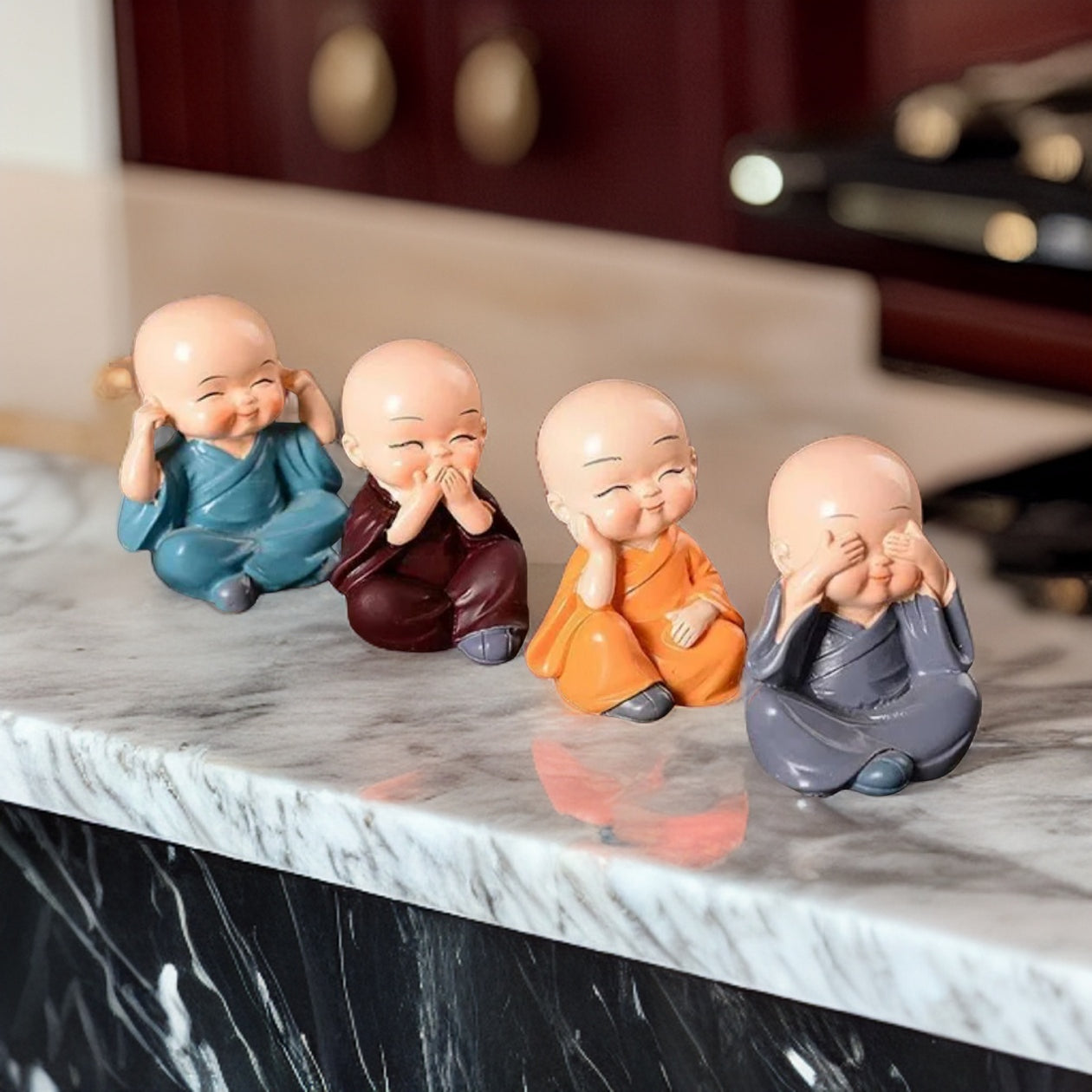 Miniature Monks Resin Garden Toys Set of 4 — Plant N Pots