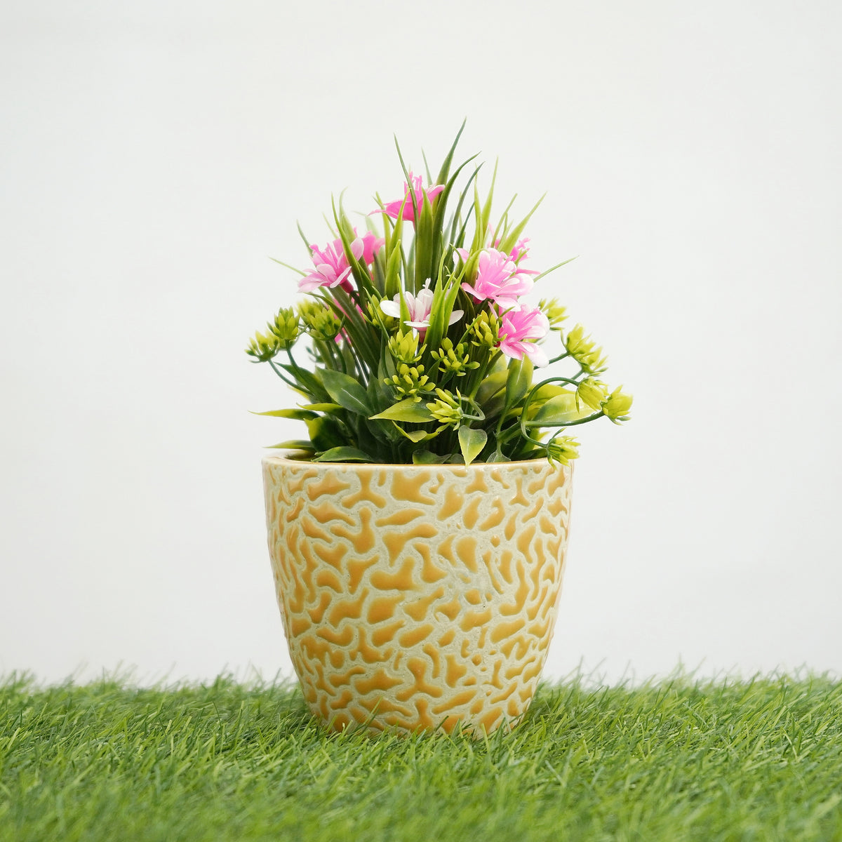 Exotic Orange Texture Ceramic Pot — Plant N Pots